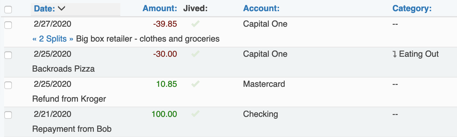 Knowledge Base :: Managing Transactions | ClearCheckbook